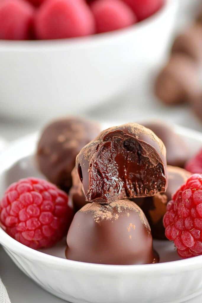 Easy No Bake Raspberry Chocolate Truffles