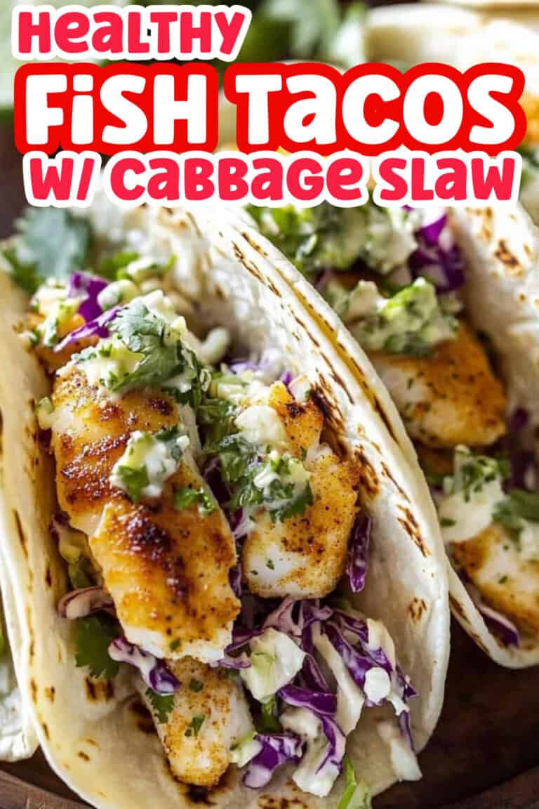 Healthy & Easy Fish Tacos with Cabbage Slaw