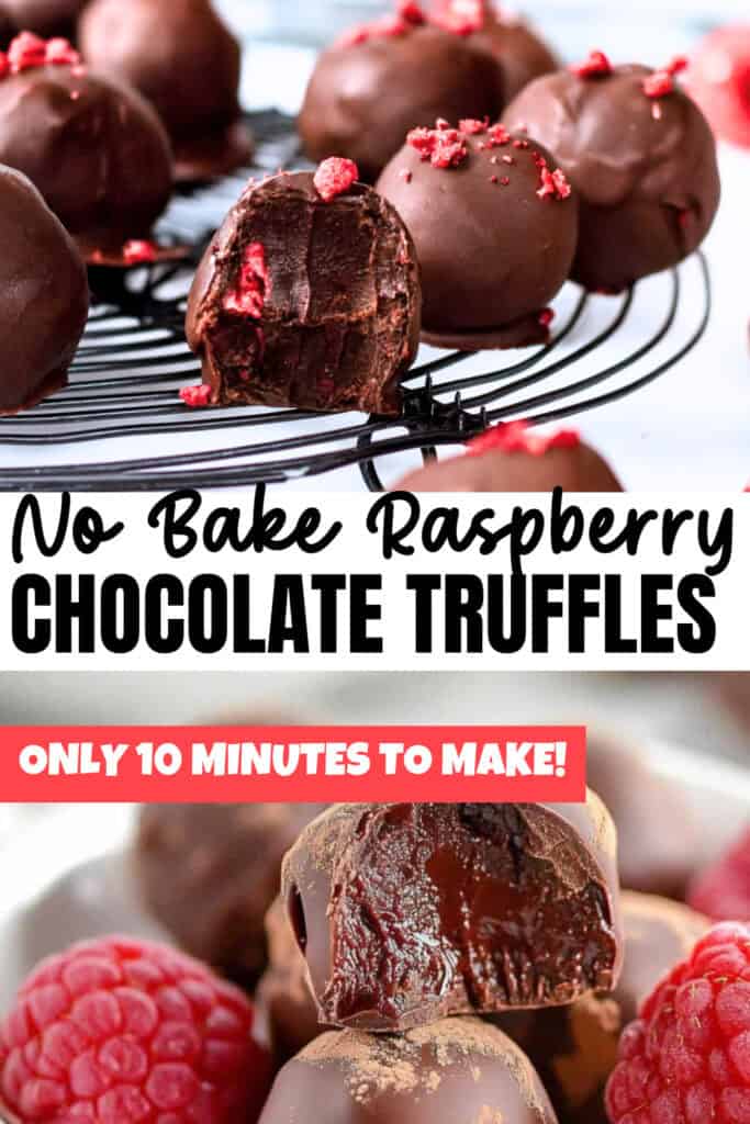 Easy No Bake Raspberry Chocolate Truffles